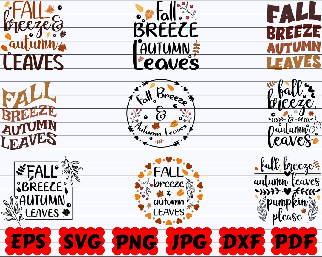 Fall Breeze and Autumn Leaves SVG | Fall Breeze SVG | Autumn Leaves SVG ...