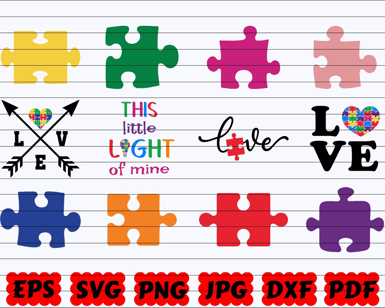 42 Autism SVG Autism Cut File Autism Puzzle SVG Autism - Etsy