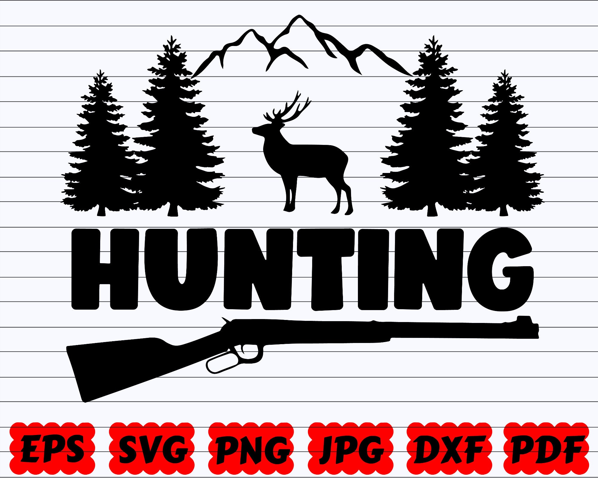 Hunting Cut File Hunting Design SVG Hunting Silhouette | Etsy