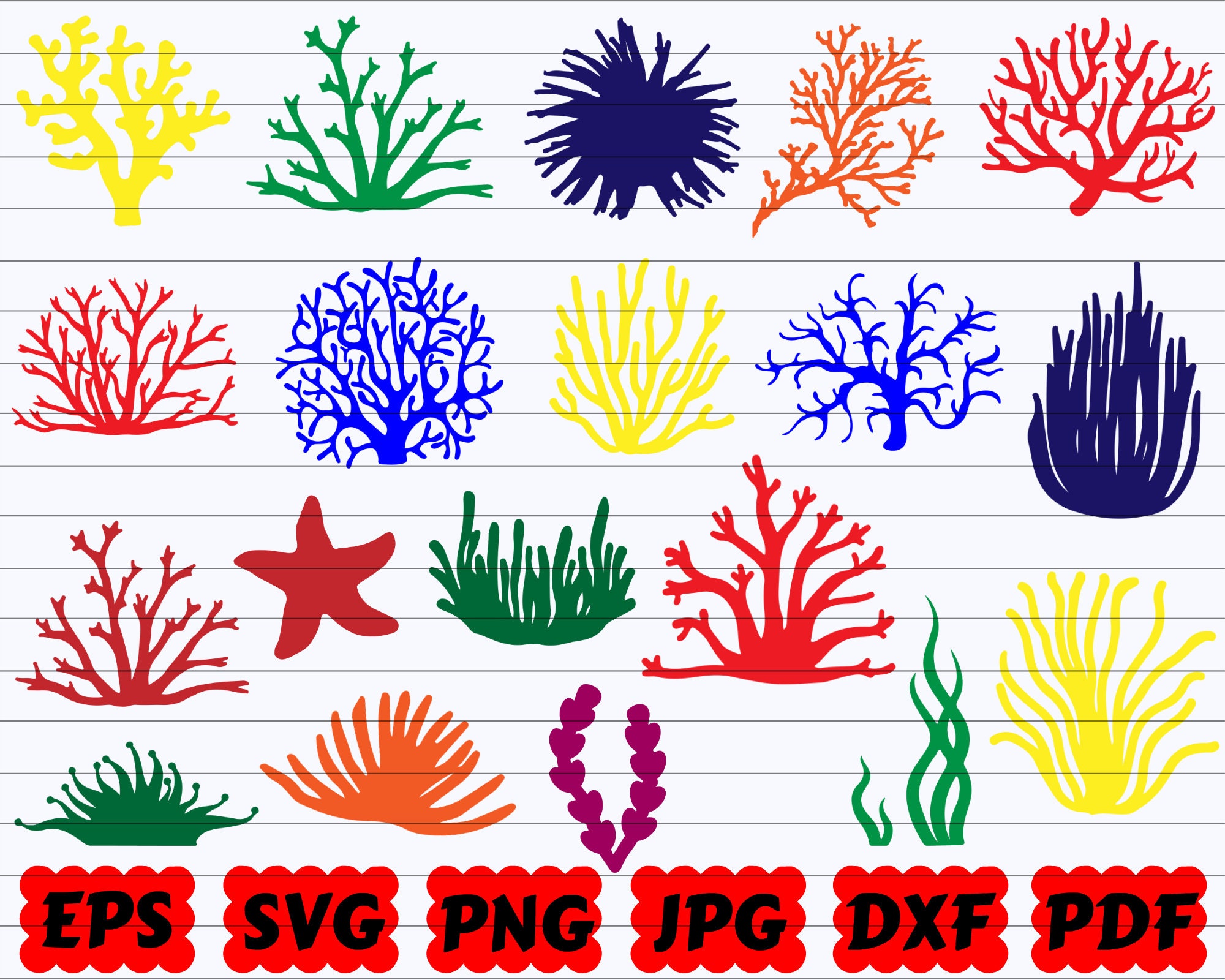 Coral SVG Seegras SVG Pflanzen SVG Under The Sea Plants Svg Clipart ...