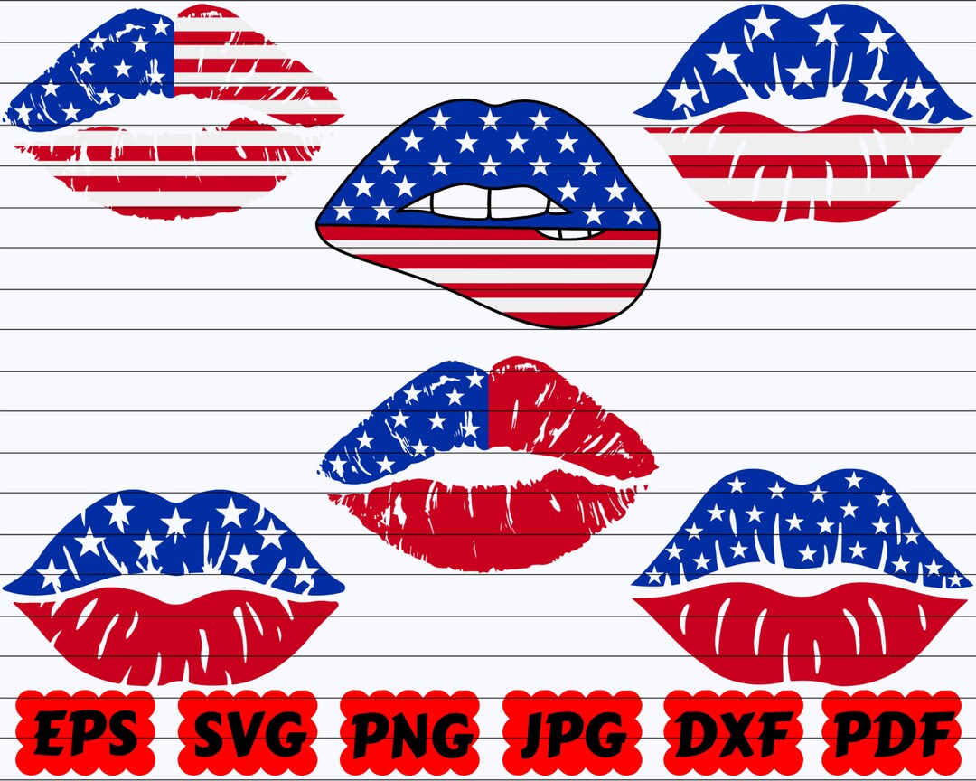 4th of July Lips SVG | Lips SVG | American Lips SVG | Usa Lips Svg ...
