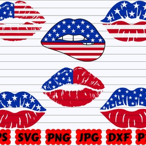 4th of July Lips SVG | Lips SVG | American Lips SVG | Usa Lips Svg ...