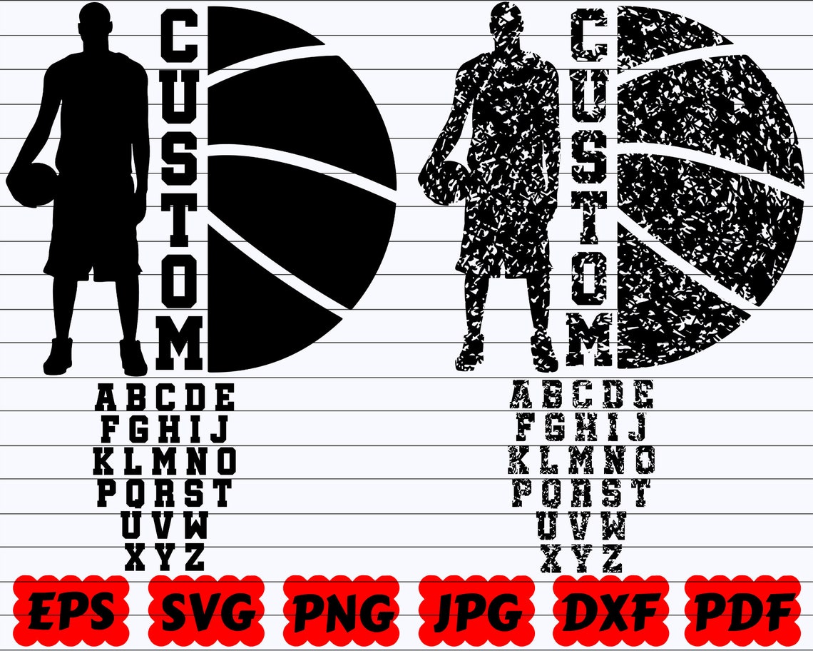 Basketball Custom SVG Distressed SVG Customizable Cut - Etsy