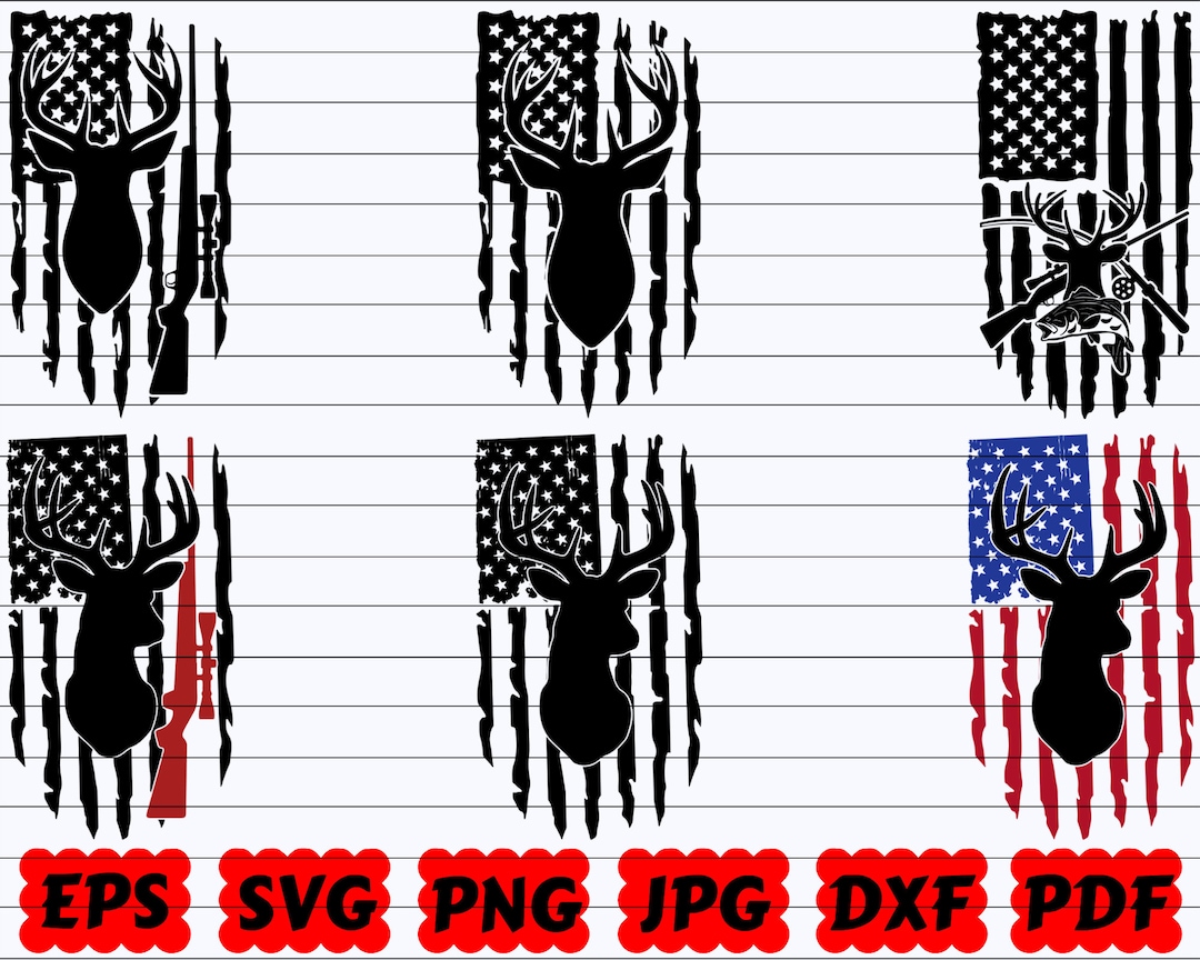 Deer Hunt Flag SVG | Hunting Flag SVG | Deer Head SVG | Deer Hunt Svg ...