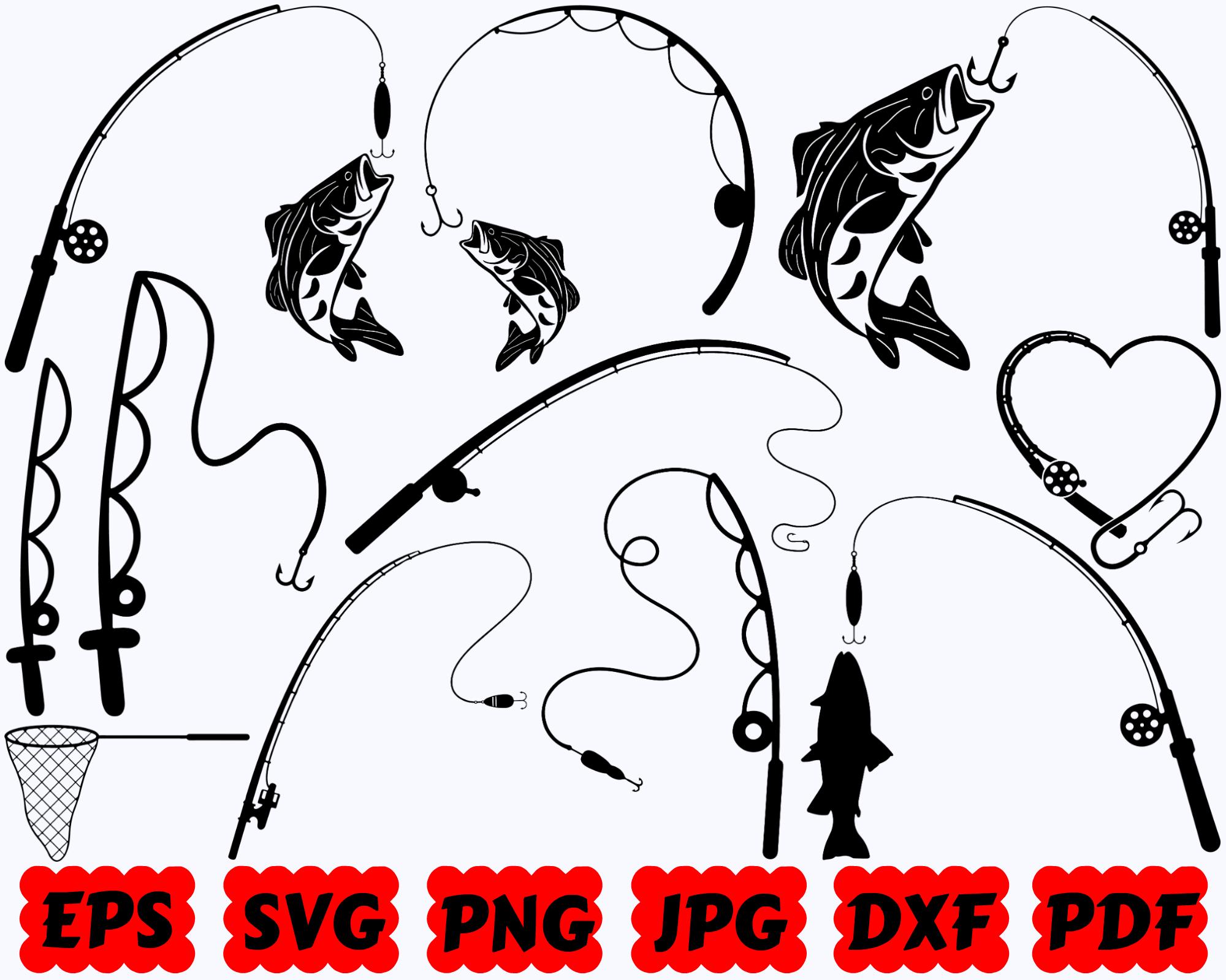 Fishing Pole SVG | Fishing Rods SVG | Fishing SVG | Fisherman Svg ...