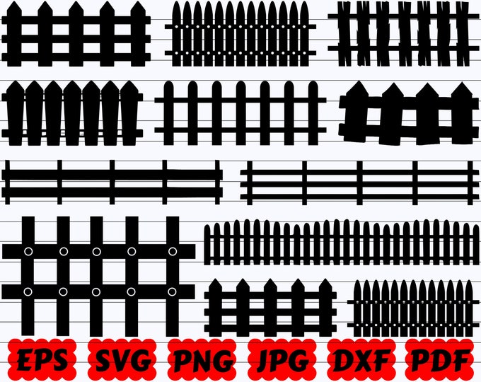 Fence SVG Bundle, Wooden Fence Svg, Picket Fence Svg, Board Fence Svg ...
