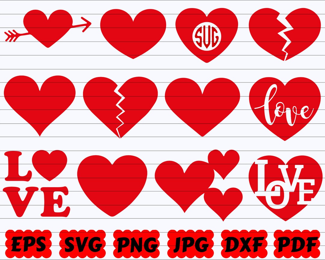 Heart SVG | Heart SVG Bundle | Heart Cut File | Heart Clipart| Heart ...