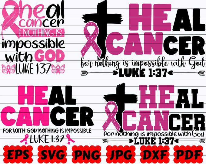 He Can Heal Cancer PNG File, Cancer Bundle Download, Breast Cancer and ...