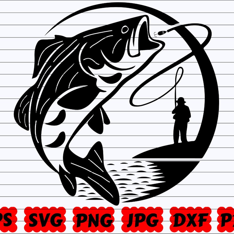 Catching Fish Svg - Etsy
