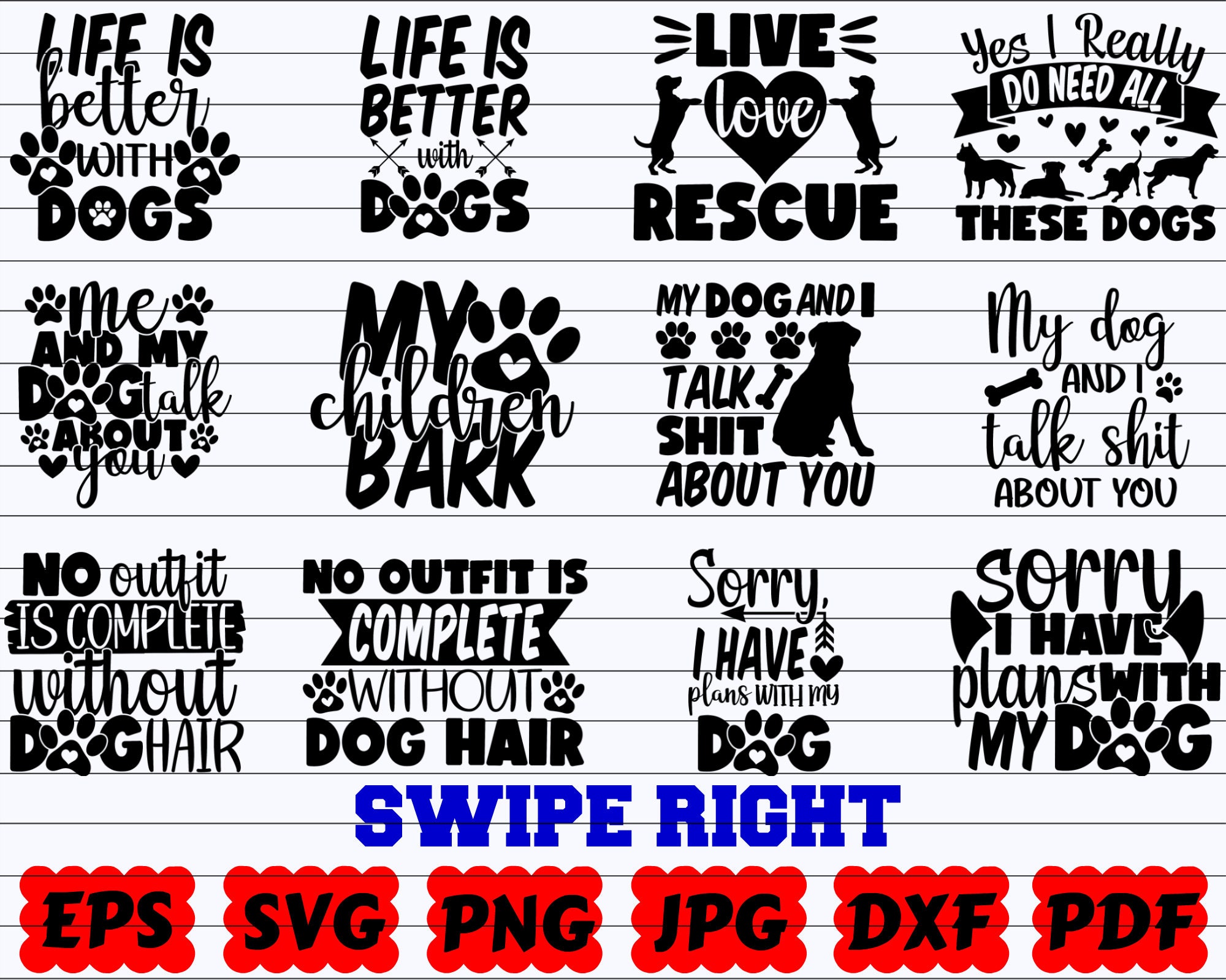 160 Dog SVG Dog SVG Bundle Animal Svg Dog Cut File Dog - Etsy Canada