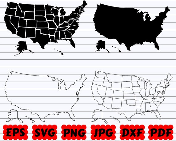 USA Map SVG America Map SVG Usa State Svg States Svg - Etsy Canada