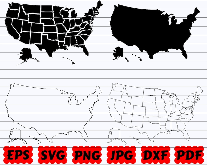 USA Map SVG America Map SVG Usa State Svg States Svg - Etsy Canada