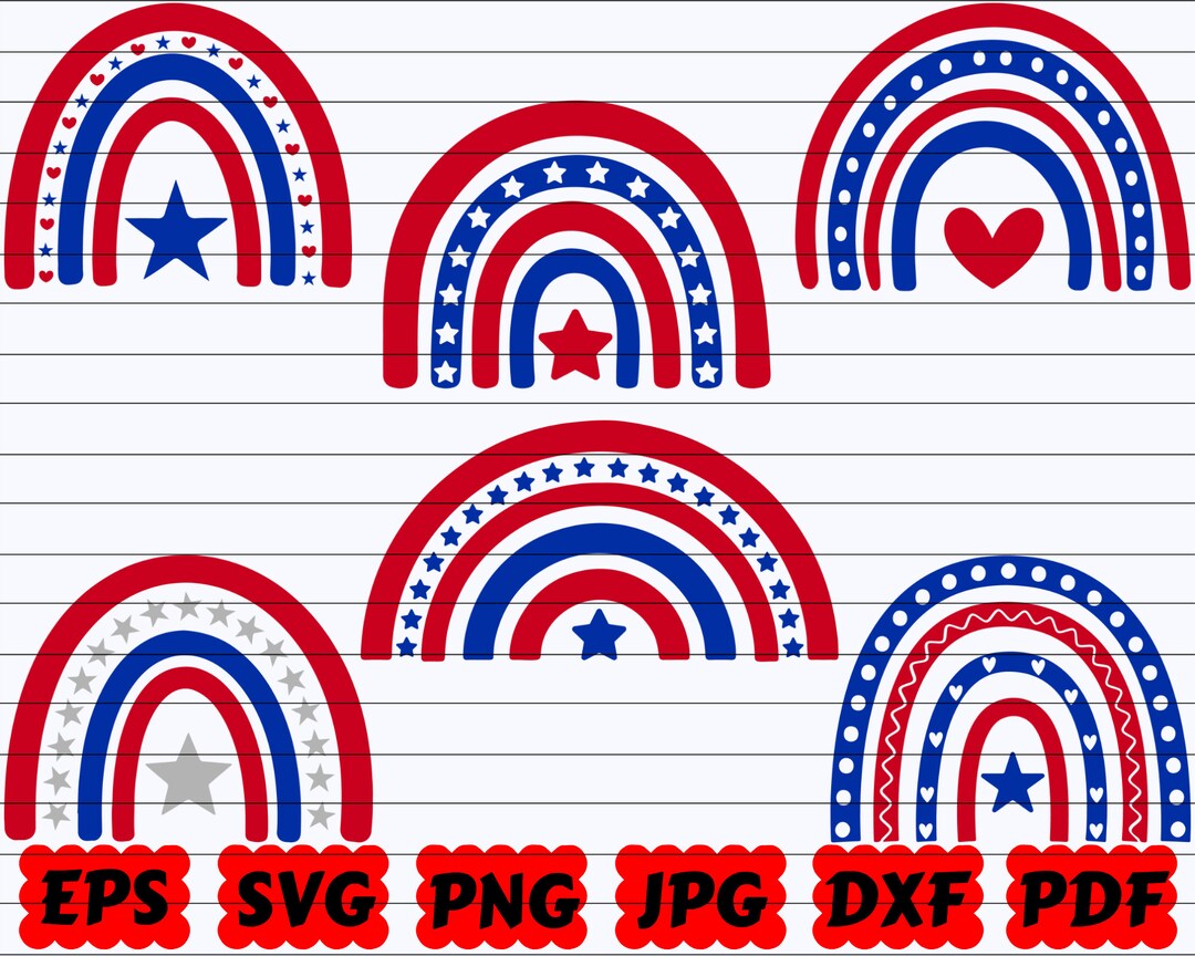 4th of July Rainbow SVG | Rainbow SVG | America Boho Rainbow SVG ...