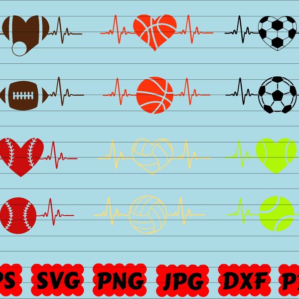 Basketball Heartbeat Svg - Etsy