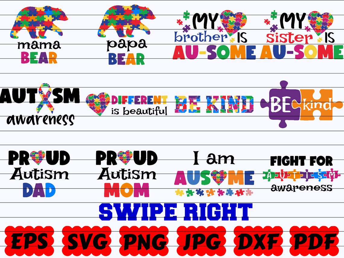 42 Autism SVG Autism Cut File Autism Puzzle SVG Autism - Etsy