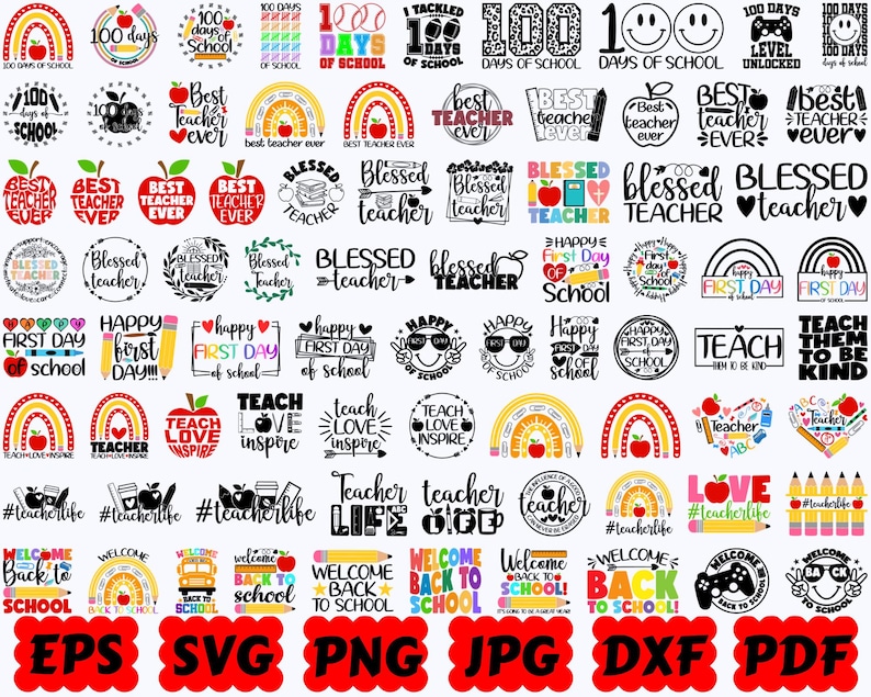 School SVG | Back to School SVG | School Supplies SVG | Teacher Svg ...