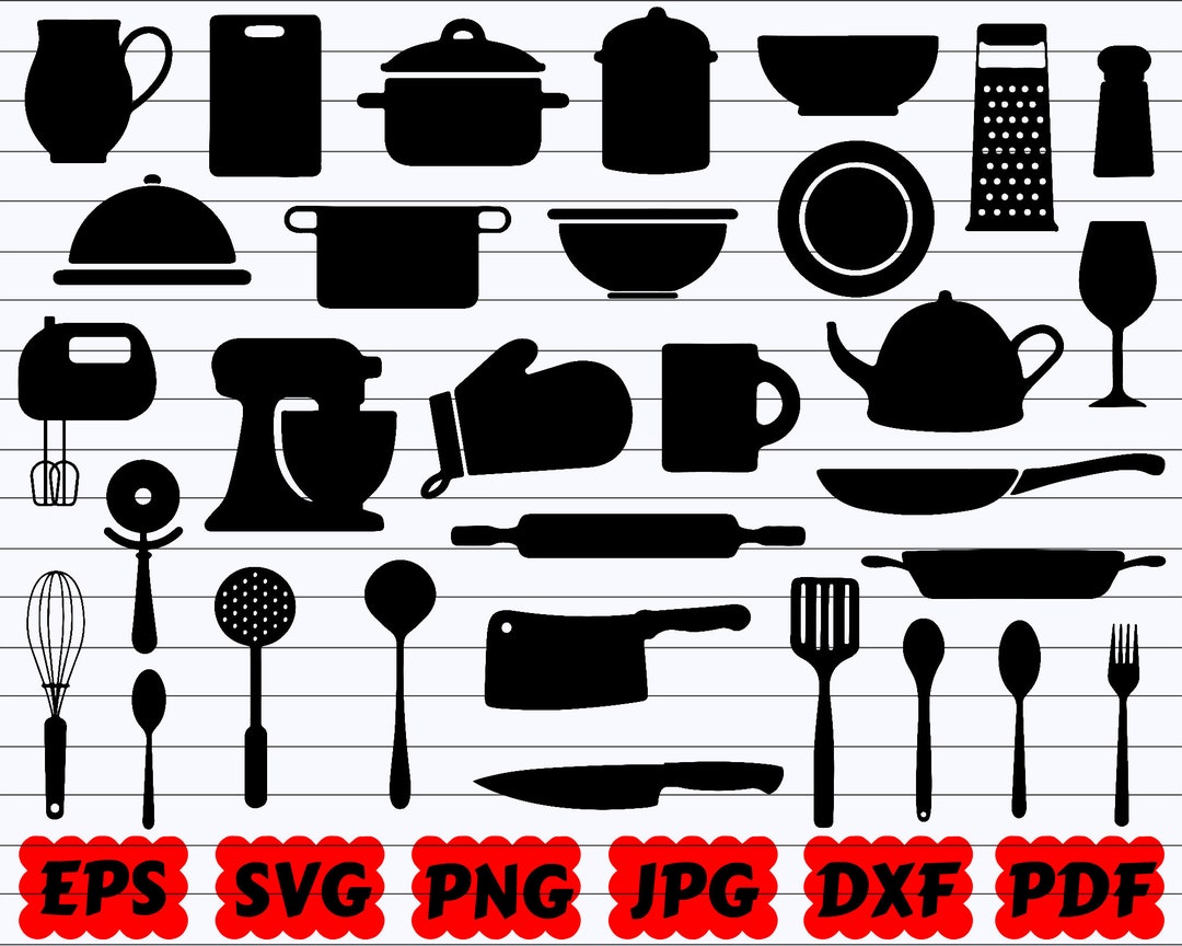 Kitchen Utensils SVG | Kitchen Set SVG | Cooking Utensils SVG ...