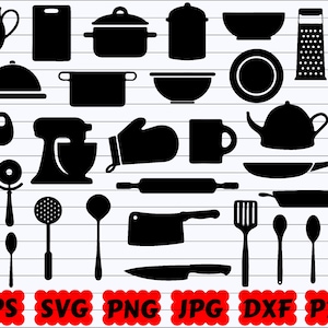 Kitchen Utensils SVG | Kitchen Set SVG | Cooking Utensils SVG ...