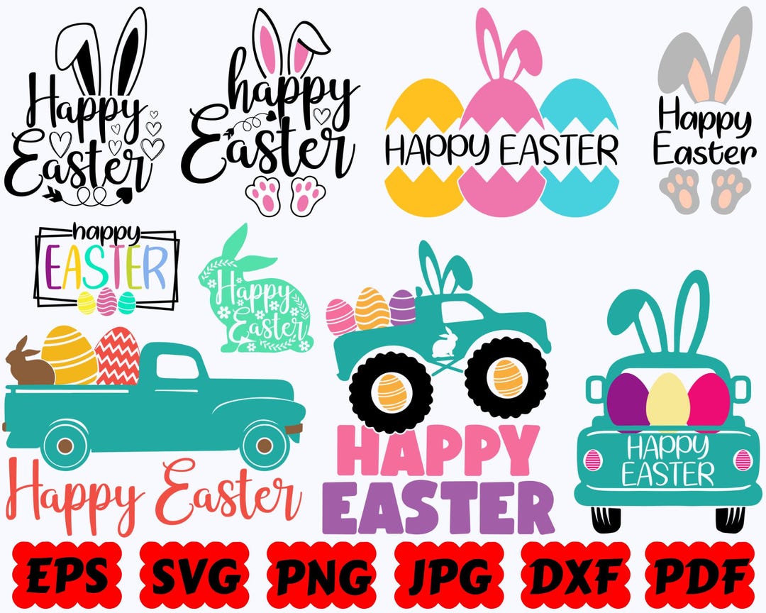 Happy Easter SVG | Easter SVG | Easter Truck SVG | Bunny Svg | Cut ...