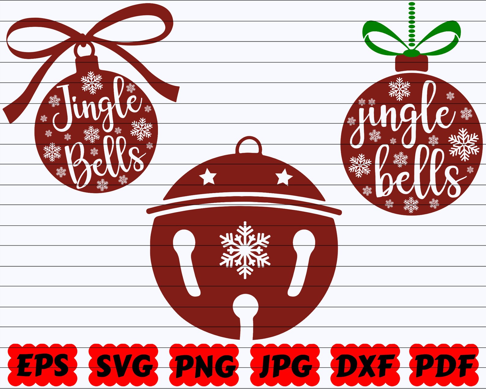 Jingle Bells SVG Christmas Bells SVG Holiday Bells SVG - Etsy