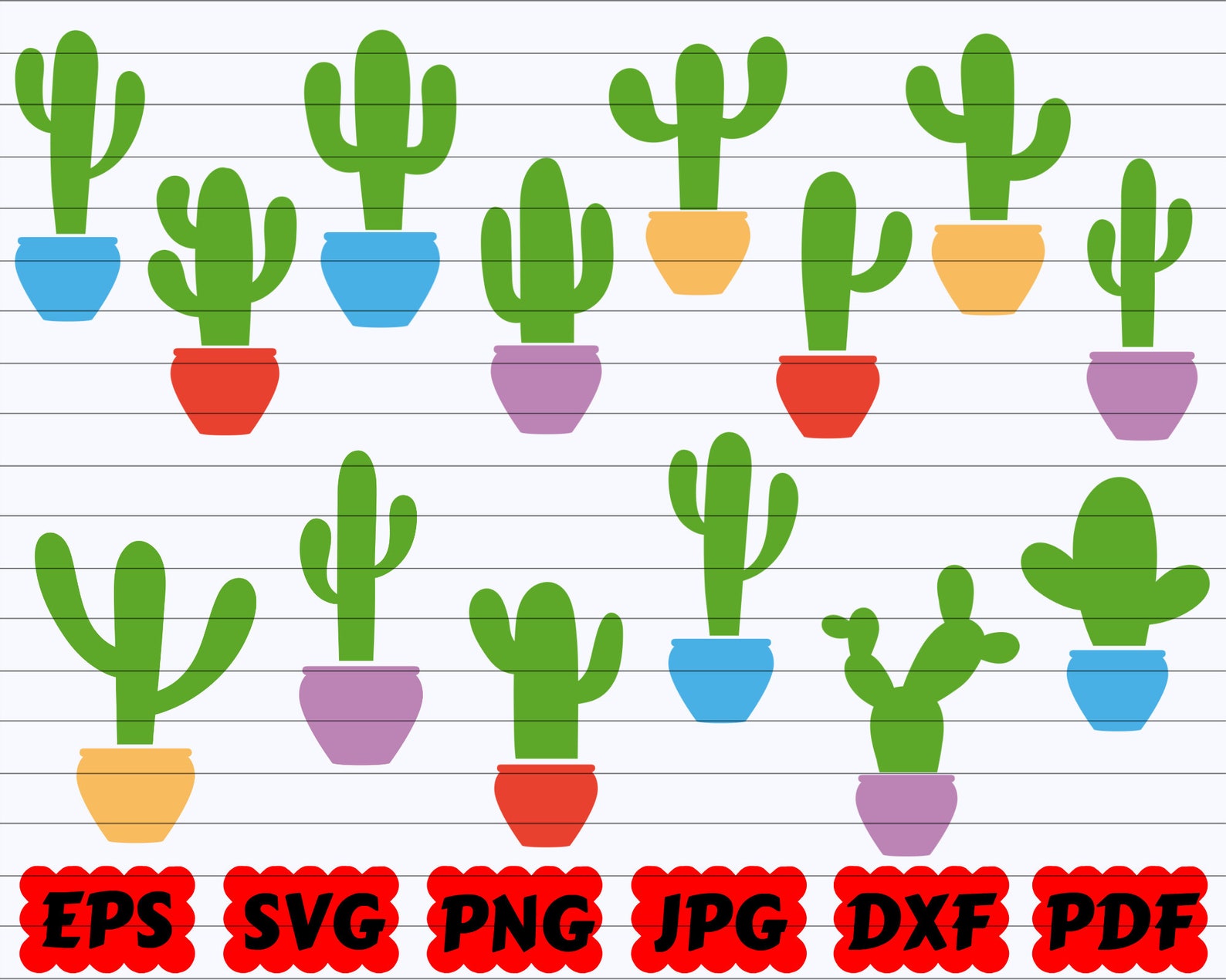 Cactus SVG Cactus SVG Bundle Cactus Clipart Cactus Cut | Etsy