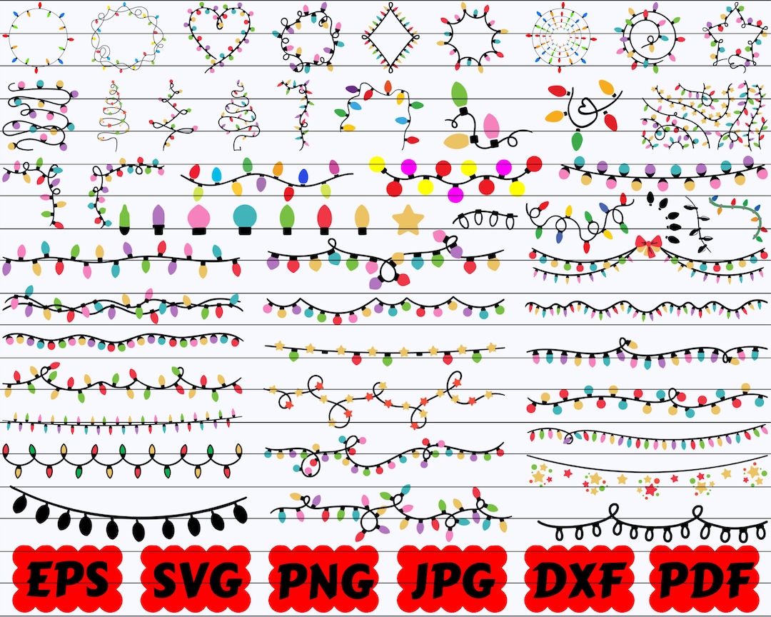 Christmas Lights SVG | Lights SVG | String of Lights SVG | Xmas Lights ...