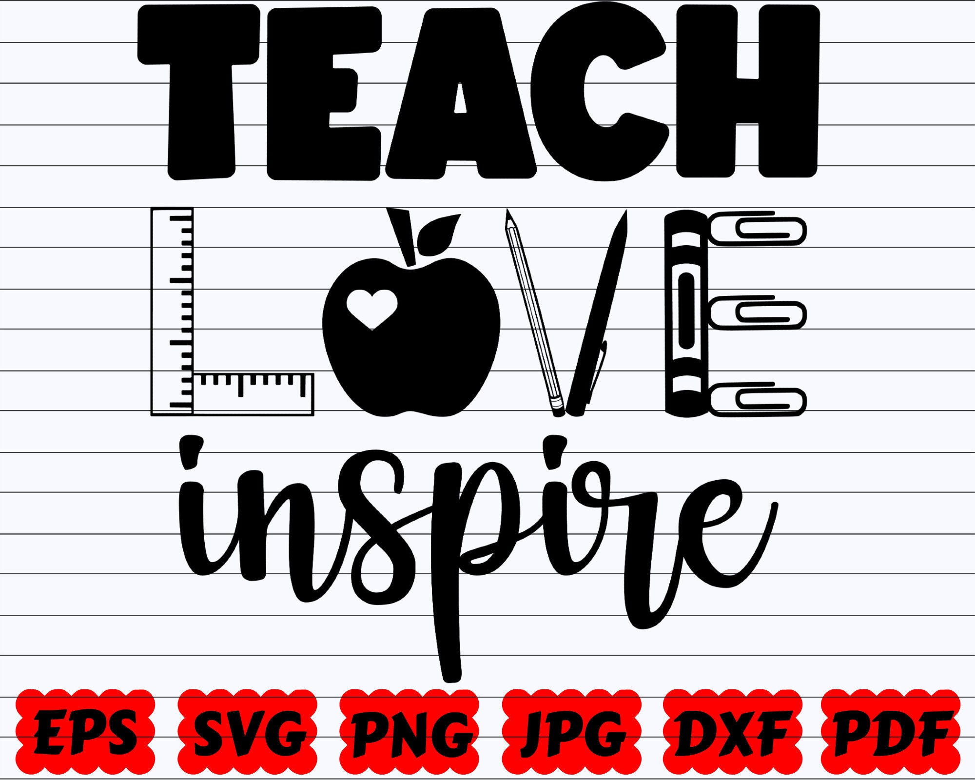 Teach Love Inspire SVG Teach SVG Love SVG Inspire Svg | Etsy