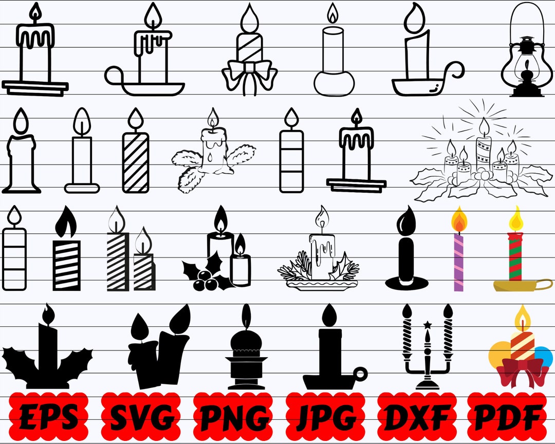 Christmas Candles SVG | Candle SVG | Christmas Decoration SVG ...