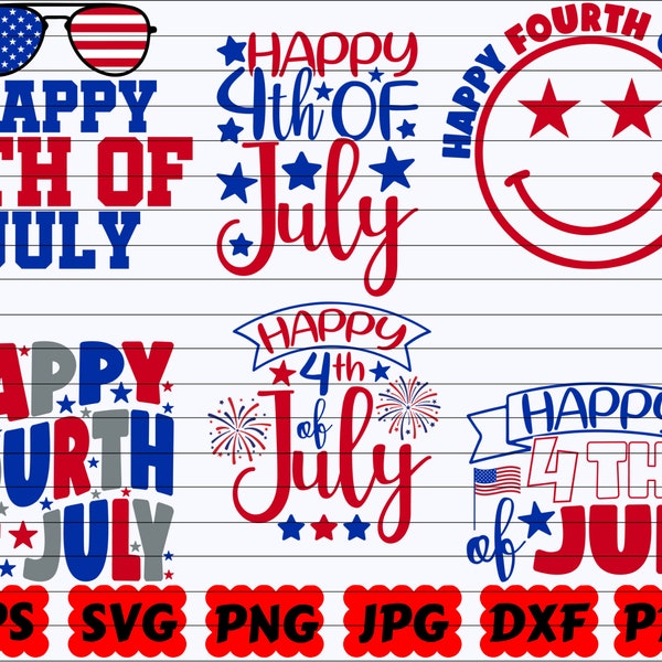 Happy 4th of July Svg - Etsy