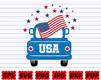 Patriotic Svg July 4th SVG Old Truck Svg God Bless - Etsy