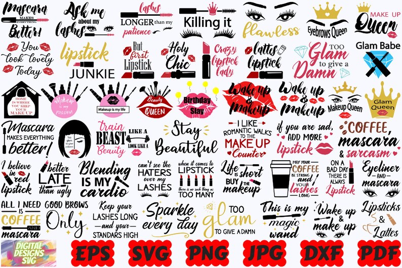 Makeup SVG Mascara SVG Fashion SVG Makeup Cut Files - Etsy
