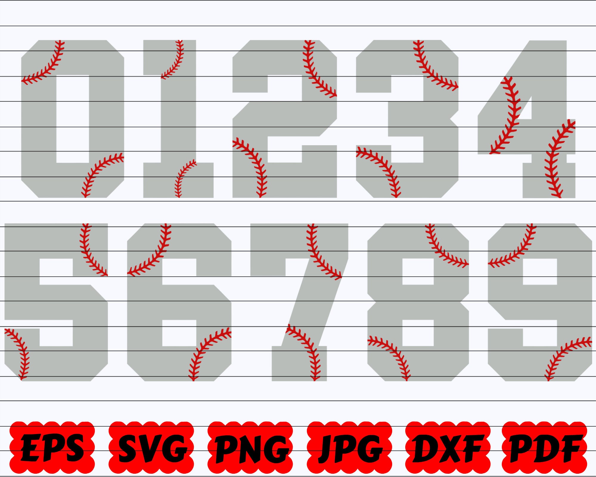 Baseball Numbers SVG Softball Numbers SVG Numbers SVG | Etsy