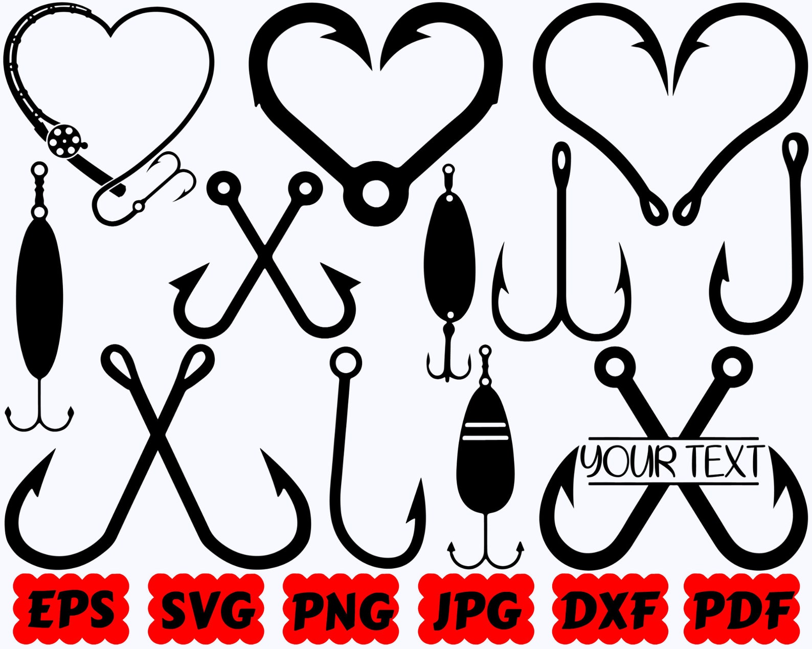Fishing Hook SVG | Crossed Fish Hooks SVG | Hook SVG | Bass Fishing Svg ...