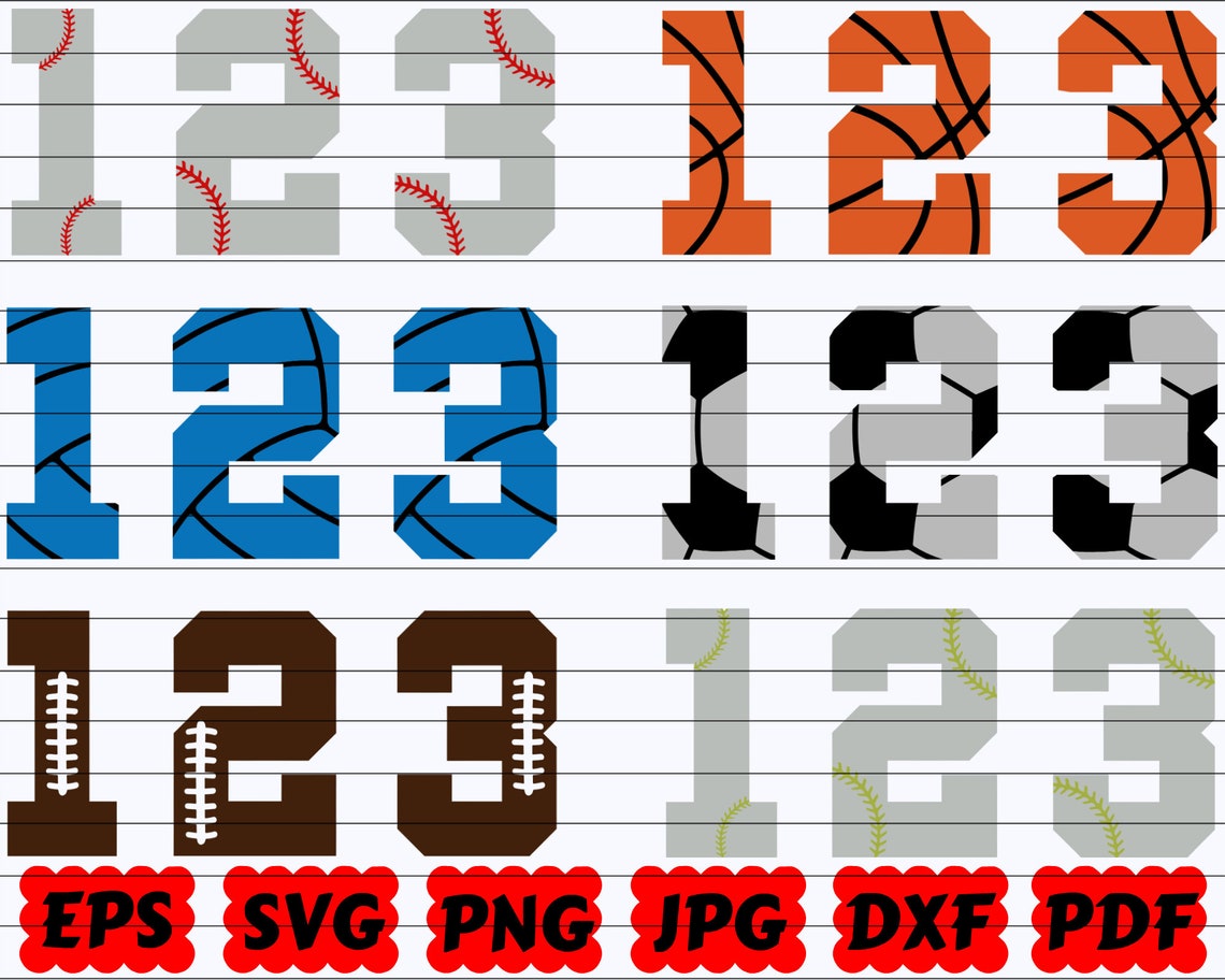 Sport Numbers SVG Numbers SVG Jersey Number SVG College - Etsy