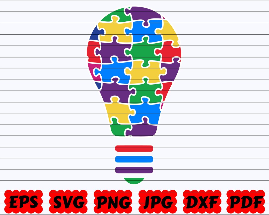 Autism Light Bulb SVG | Light Bulb SVG | Autism Cut File | Autism ...