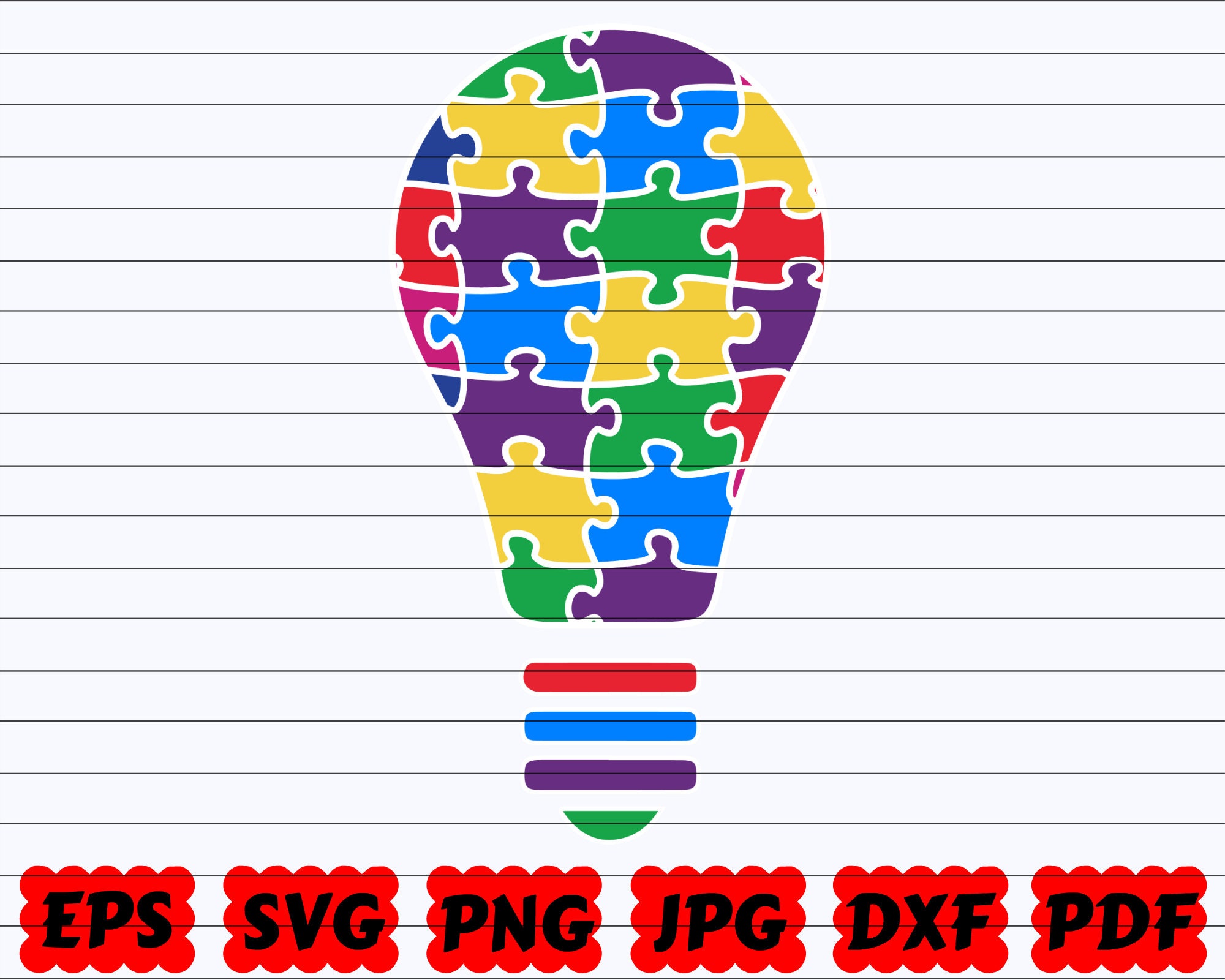 Autism Light Bulb SVG Light Bulb SVG Autism Cut File | Etsy