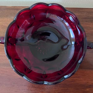 Ruby Red Vintage Anchor Hocking Glass Candy Dish - Etsy