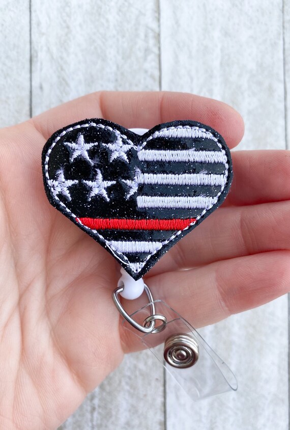 Thin Red Line Badge Firefighter Badge Badge Reel Red Line | Etsy