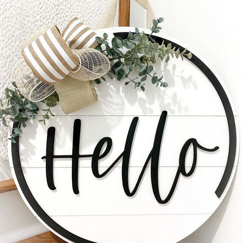 Round Welcome Signs for Front Door - Etsy
