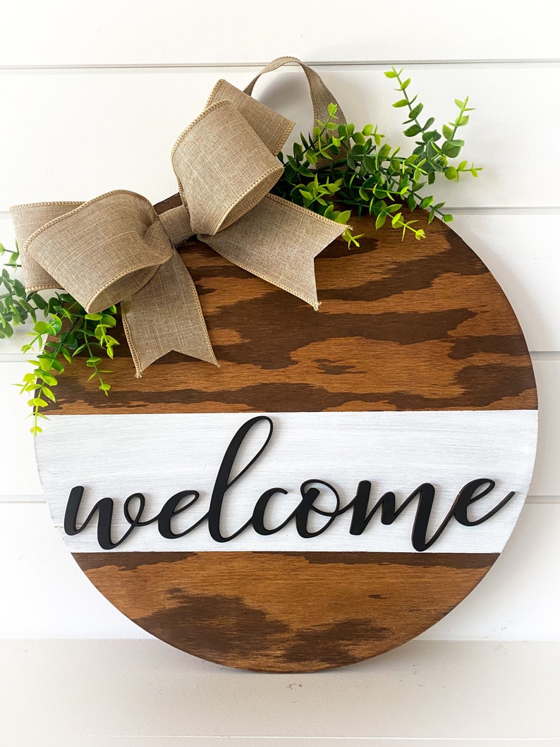 Custom Welcome Door Sign Front Door Decor Round Door Sign | Etsy