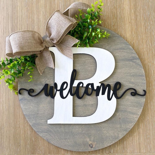Custom Welcome Door Sign Front Door Decor Round Door Sign - Etsy