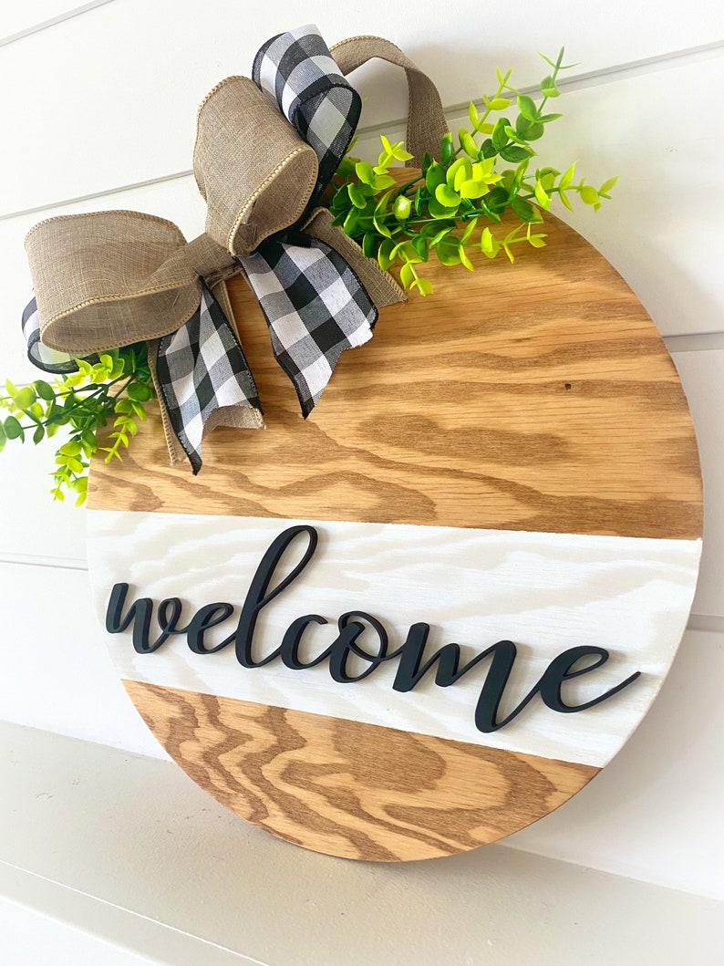 Custom Welcome Door Sign Front Door Decor Round Door Sign | Etsy