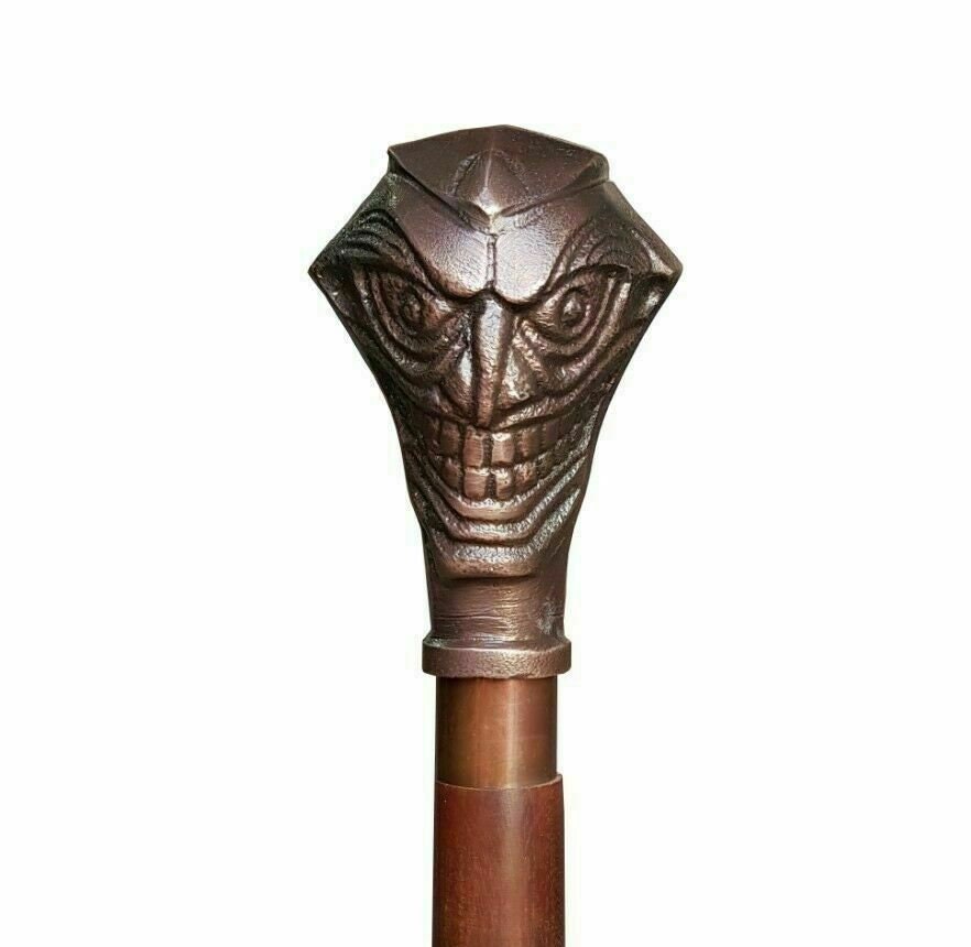 Laughing Steampunk SILVER JOKER Walking Stick Cane Handle - Etsy