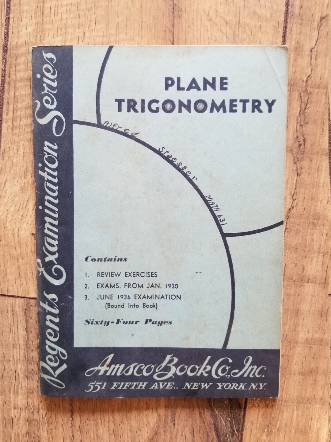Vintage 1930s Plane Trigonometry Regents Examination Series Exercises ...