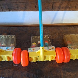 Vintage Fisher Price #121 Happy Hoppers Children's Push Pull Toy With ...
