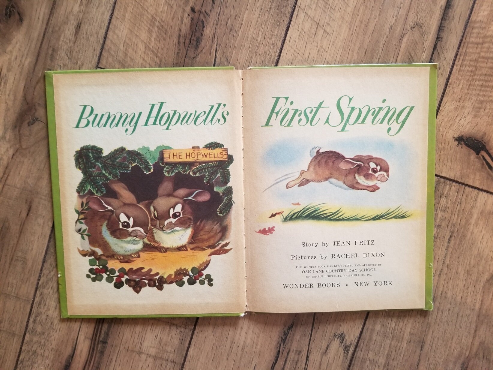 Vintage 1954 "bunny Hopwell's First Spring" Children's Book; Story by ...