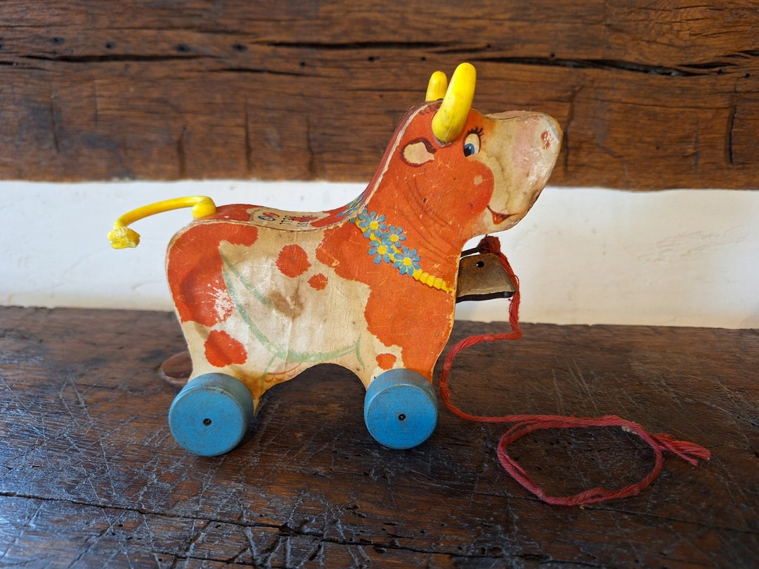 Vintage 1959 Fisher Price "bossy Bell" Children's Wooden Pull Toy - Etsy