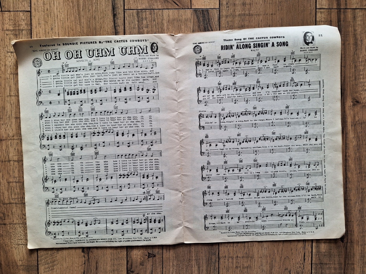 Vintage 1940s Folio of Favoite Radio Songs of Big Slim, the Lone Cowboy ...
