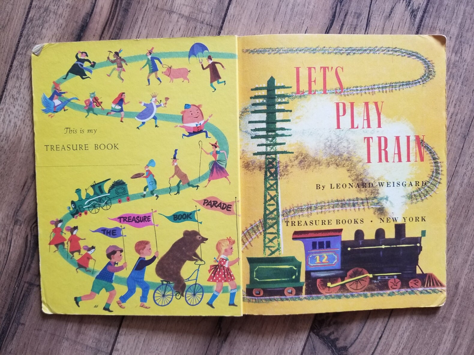 1953 Let's Play Train a Story-book Game Children's Book Treasure Books ...