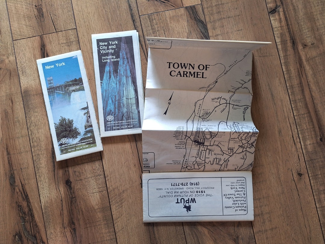 Vintage 1980s-90s Maps: New York-ny & Vicinity-carmel (putman Cty ...
